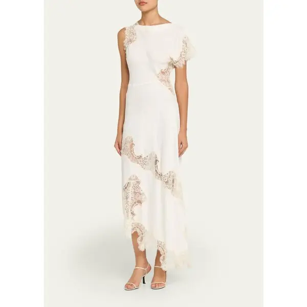 A.L.C. Alessia Satin And Lace Maxi Dress