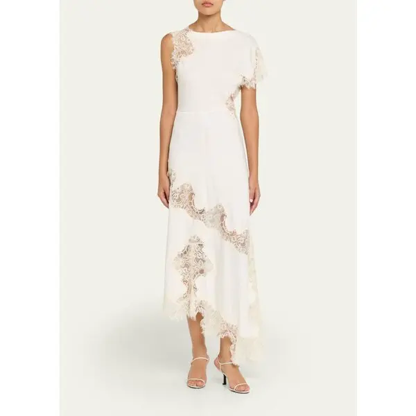 A.L.C. Alessia Satin And Lace Maxi Dress