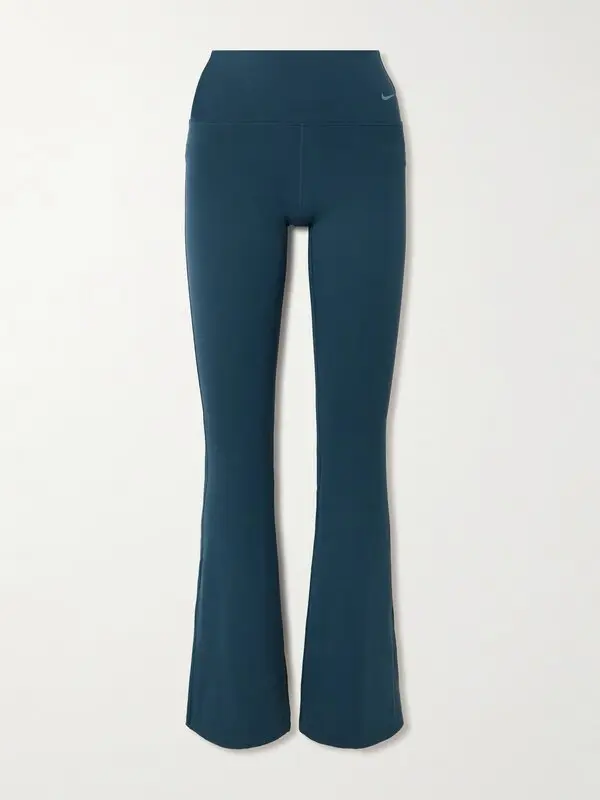 Nike Zenvy Stretch-jersey Flared Leggings - Blue