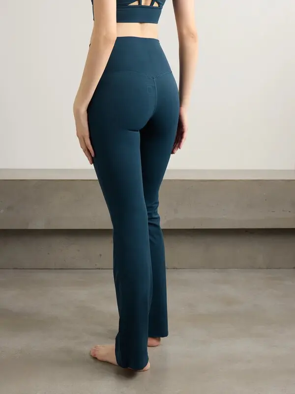 Nike Zenvy Stretch-jersey Flared Leggings - Blue