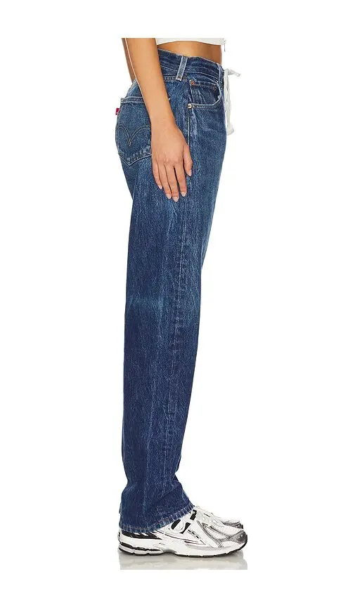 ALIGRACE Vintage Drawstring Wide Leg Jeans - Medium Dark