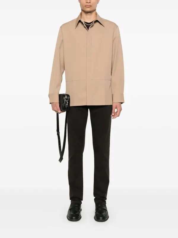 Zegna Logo-patch Trousers - Brown