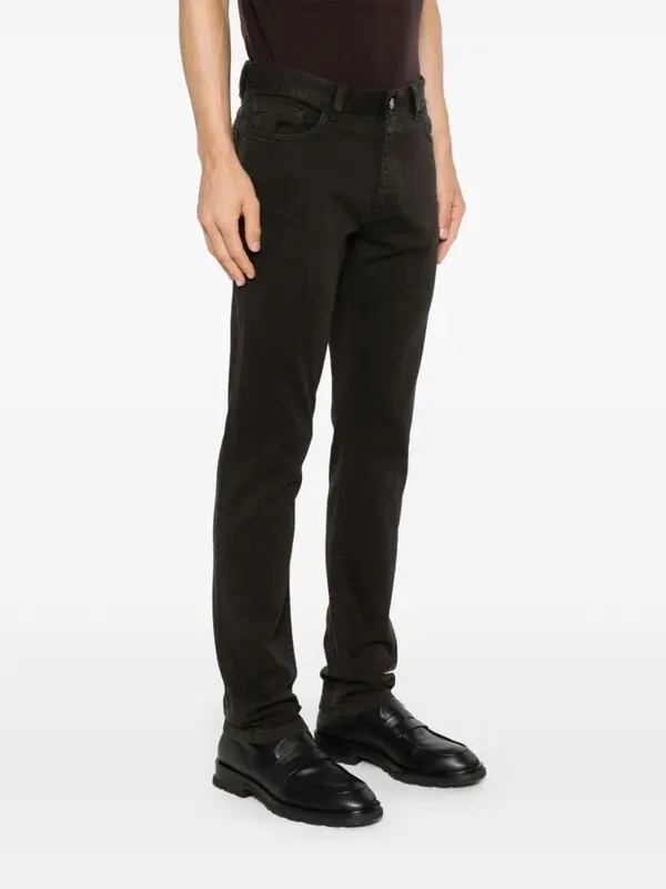 Zegna Logo-patch Trousers - Brown