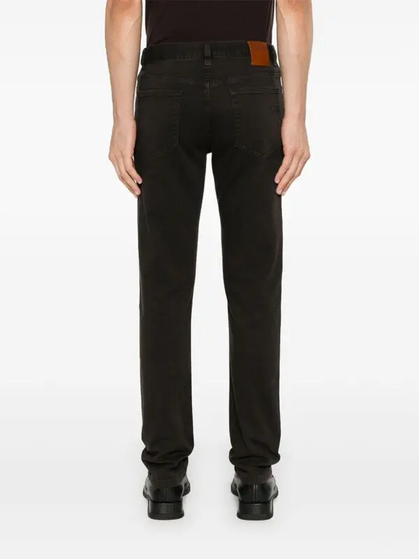 Zegna Logo-patch Trousers - Brown