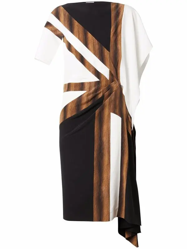 Burberry Flag-print Silk Dress