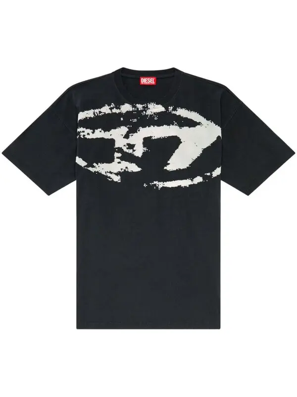 DIESEL® T-boxt-n14 Flocked-logo T-shirt - Black