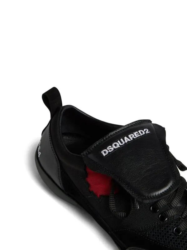 Dsquared2 Maple-leaf Leather Sneakers - Black