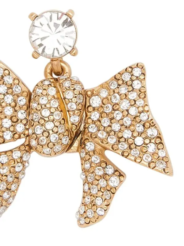 Oscar De La Renta Crystal Pave Bow Earrings