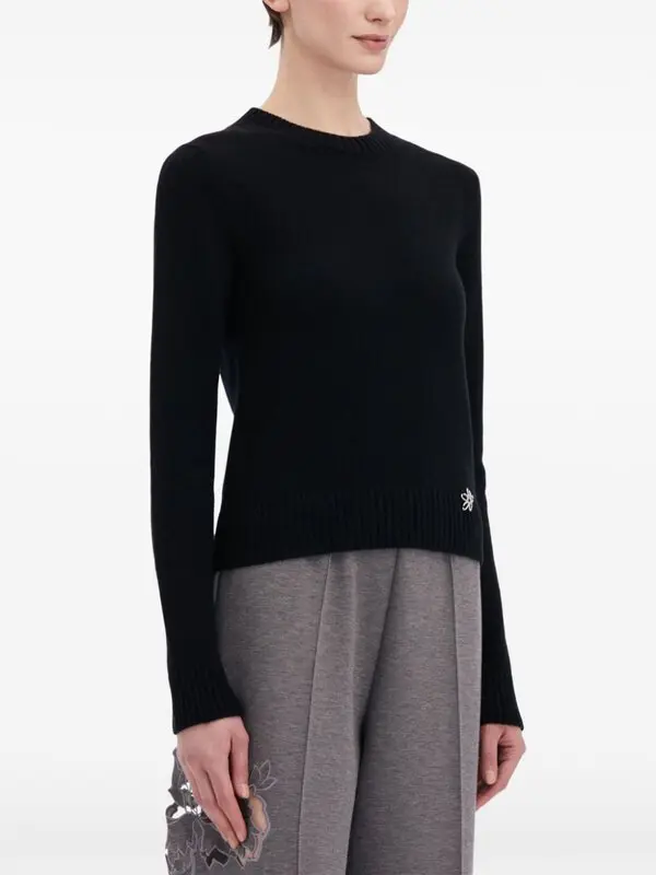 Oscar De La Renta O Flower Cashmere Jumper