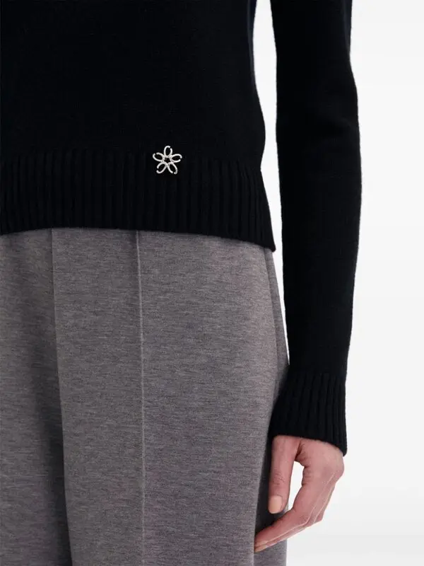 Oscar De La Renta O Flower Cashmere Jumper