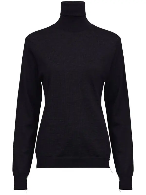 MAISON MARGIELA High-neck Merino Wool Sweater - Black