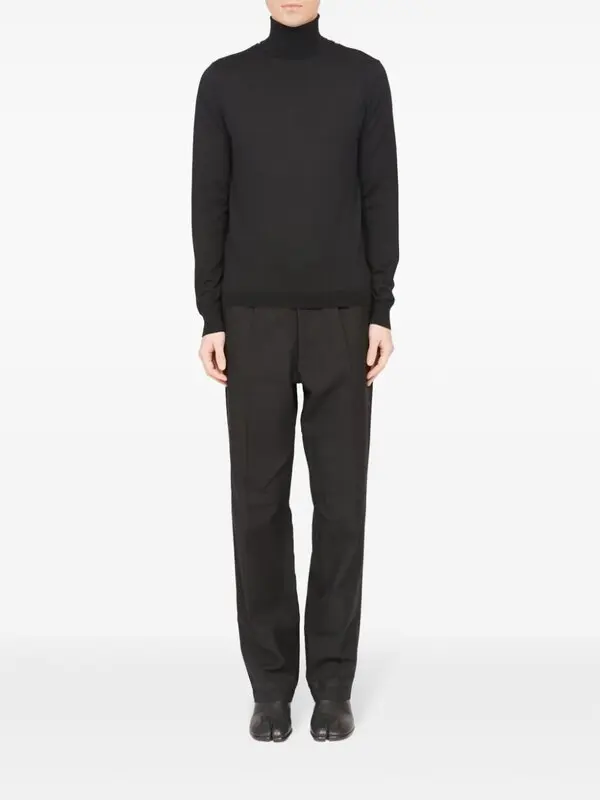 MAISON MARGIELA High-neck Merino Wool Sweater - Black