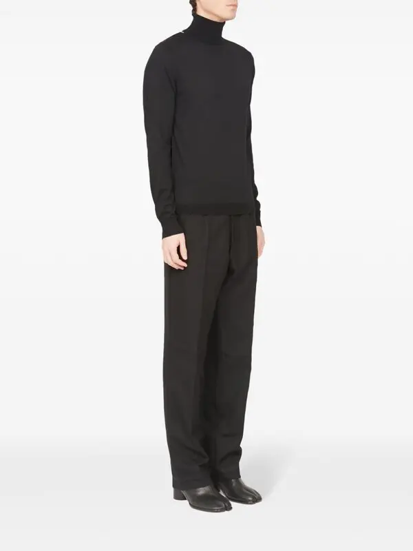 MAISON MARGIELA High-neck Merino Wool Sweater - Black