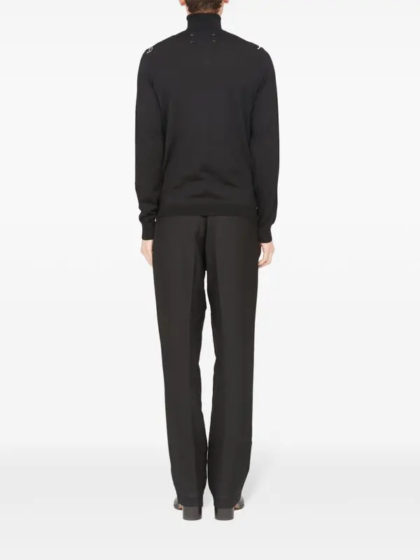 MAISON MARGIELA High-neck Merino Wool Sweater - Black