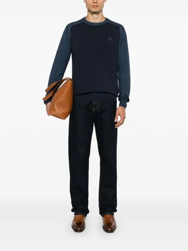 Etro Logo-embroidered Sweater - Blue