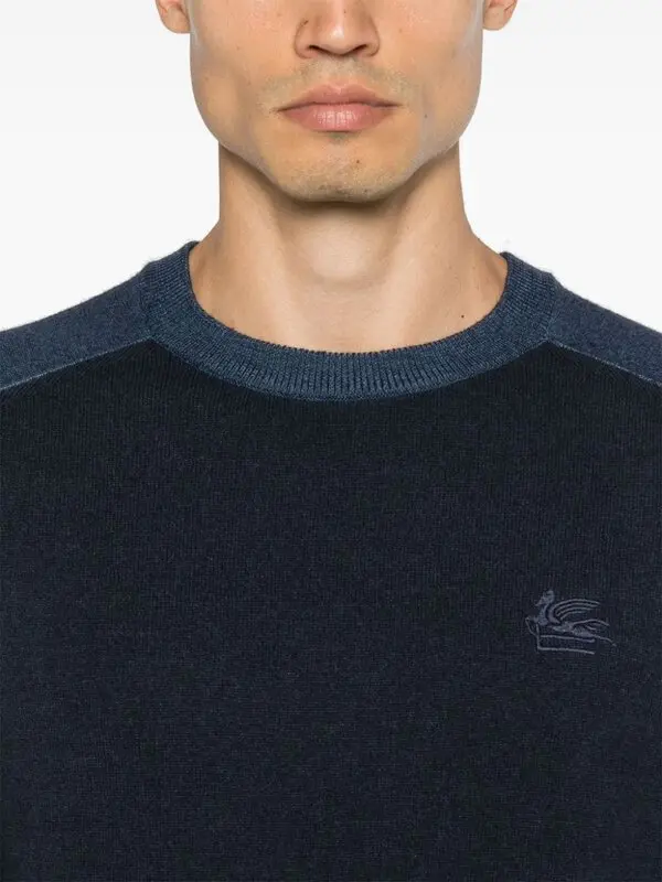 Etro Logo-embroidered Sweater - Blue