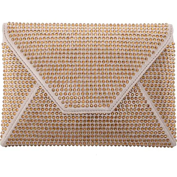Nina Lorna Embellished Envelope Clutch - Gold