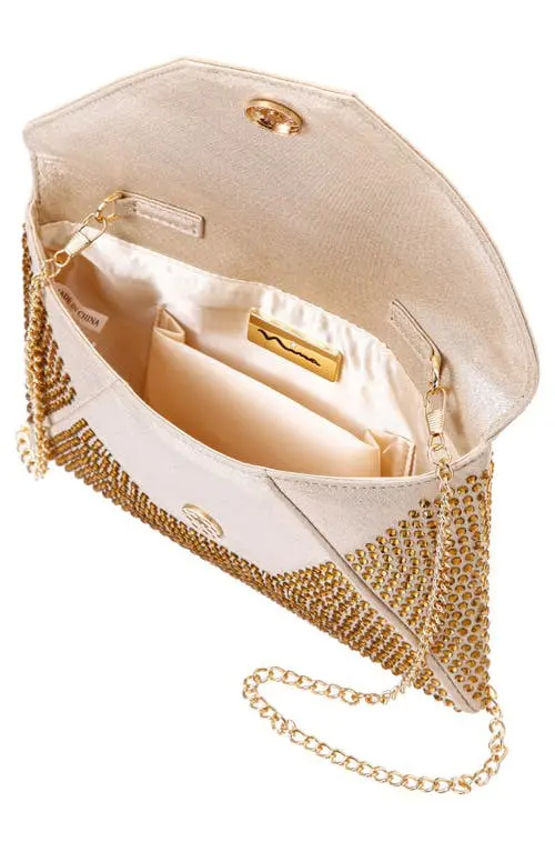 Nina Lorna Embellished Envelope Clutch - Gold