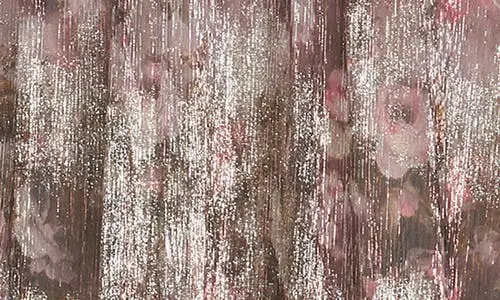 SL FASHIONS Floral Metallic Flutter Sleeve Gown