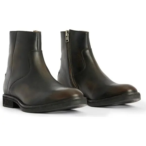 ALLSAINTS Lang Leather Boots - Dark Brown