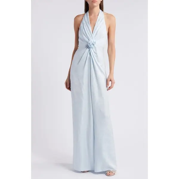 Loveshackfancy Lowry Twist Front Maxi Dress - Ice Blue | Editorialist