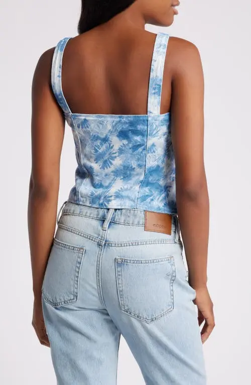 MISTRESS ROCKS Floral Denim Bustier Top