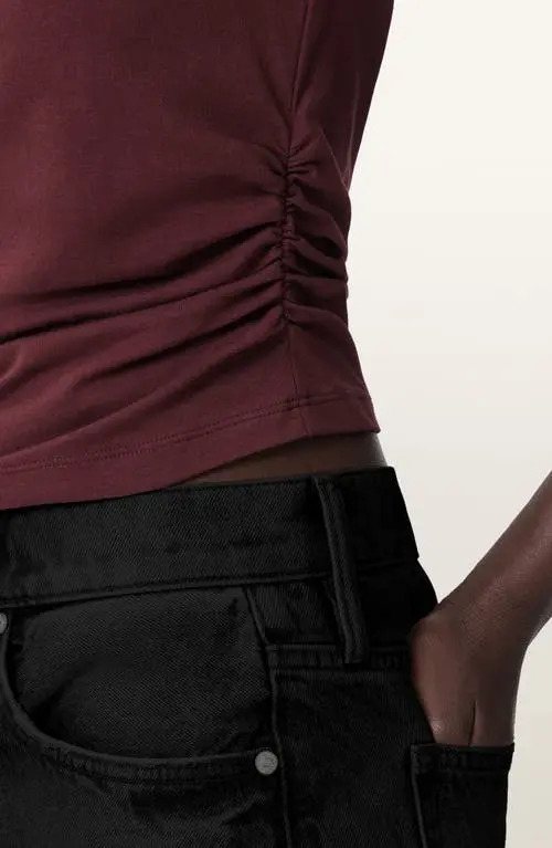 ALLSAINTS West Side Ruched Tank Top - Burnt Red