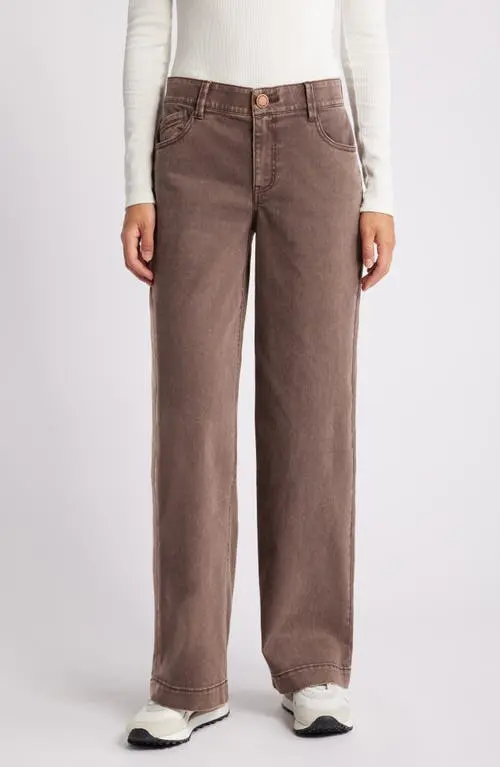 Wit & Wisdom Ab'solution High-waist Wide-leg Jeans - Washed Mocha
