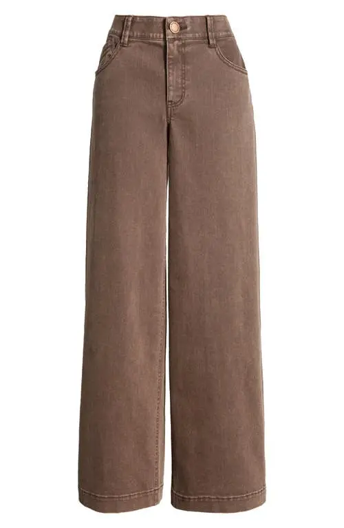 Wit & Wisdom Ab'solution High-waist Wide-leg Jeans - Washed Mocha