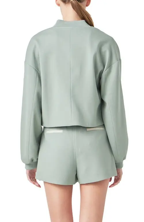 GREY LAB Crop Bomber Jacket - Sage
