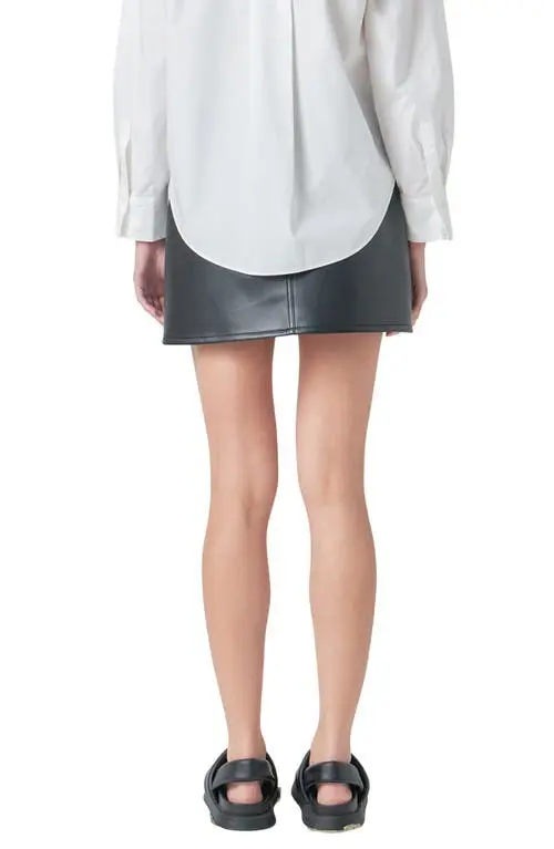 GREY LAB Faux Leather Mini Skirt