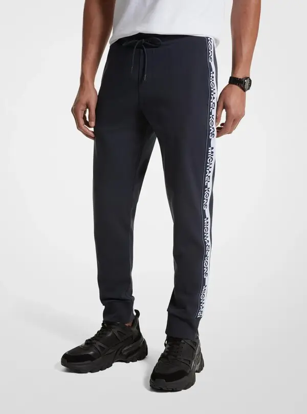 Michael Kors Logo Tape Cotton Blend Joggers - Blue
