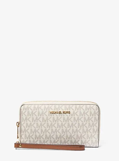 Michael Kors Jet Set Signature Logo Smartphone Wristlet - Natural