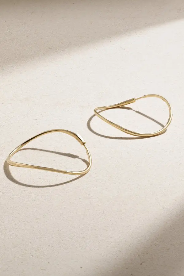 ANITA KO Twisted 18-karat Hoop Earrings - Gold