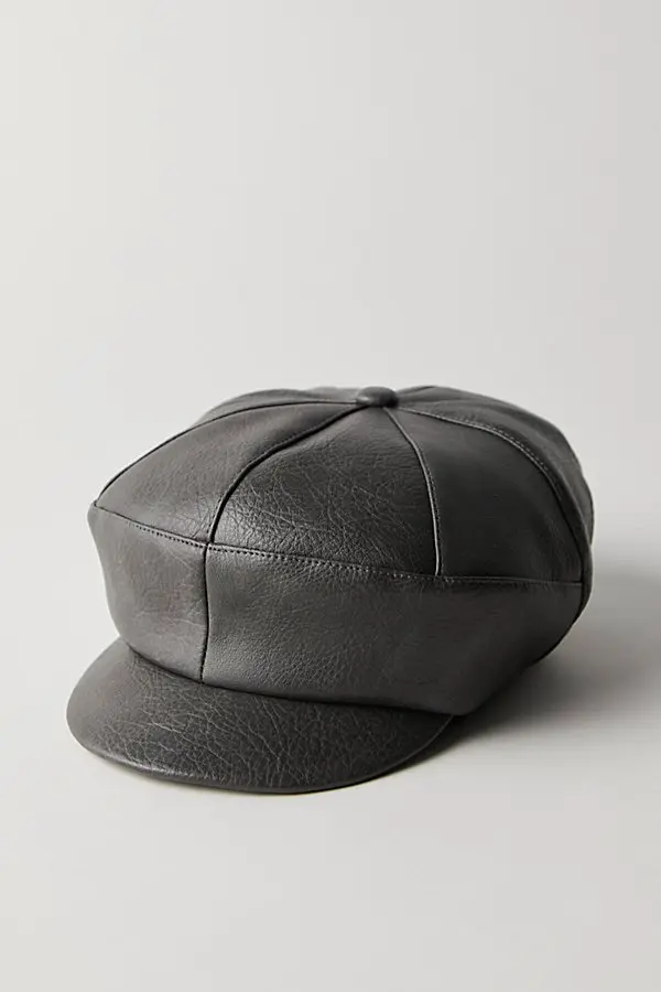 NWT: Free People Carrie Distressed Lieutenant Hat Free People Carrie Distressed Lieutenant Hat In Charcoal  main image 4