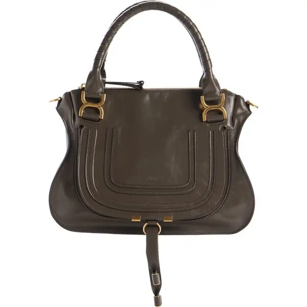 Chloé Medium Marcie Leather Satchel - 036 Flannel Grey