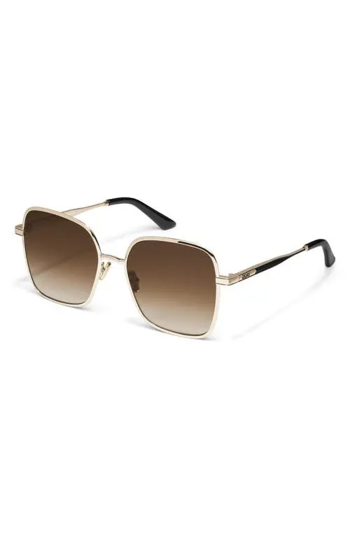 Quay 5th Ave 58mm Square Sunglasses - Gold/brown