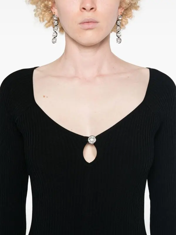 Moschino Ribbed-knit Maxi Dress