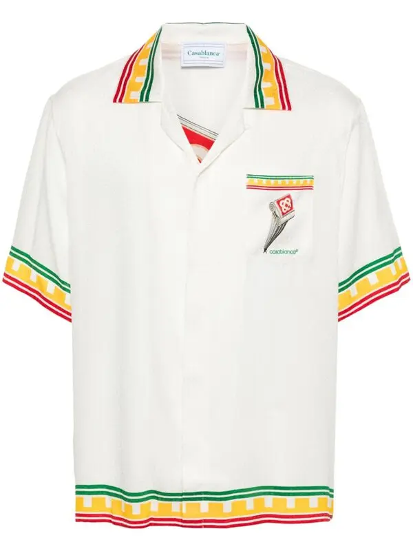 Casablanca Logo Monogram Pattern Shirt - White