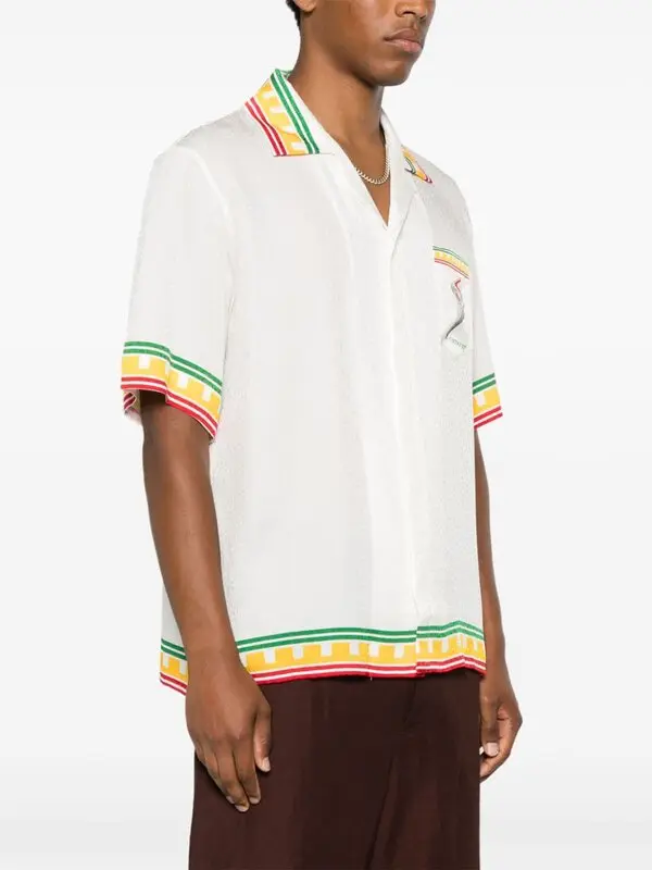 Casablanca Logo Monogram Pattern Shirt - White