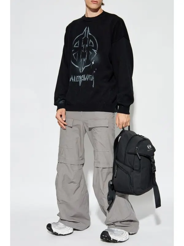 Balenciaga Logo-print Crewneck Sweatshirt