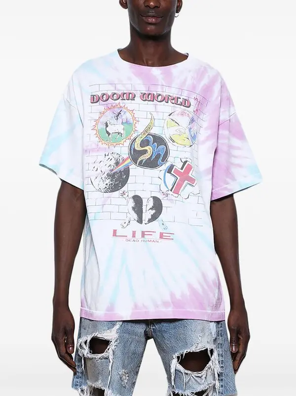 SAINT MXXXXXX X Lastman Door World Cotton T-shirt