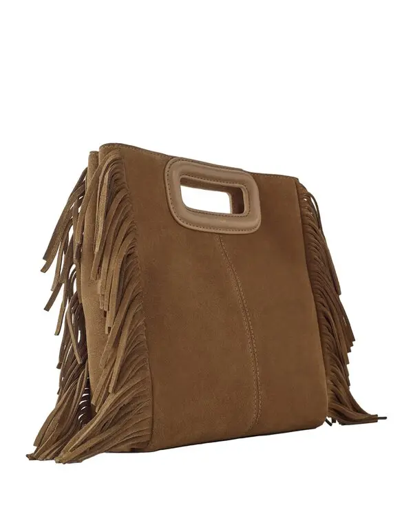 Maje M Suede Fringe Bag - Camel