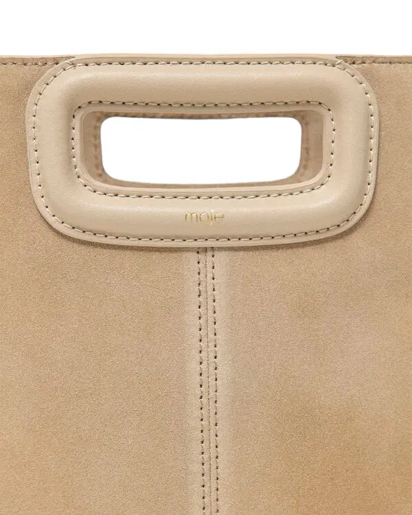 Maje M Suede Fringe Handbag - Cappucino