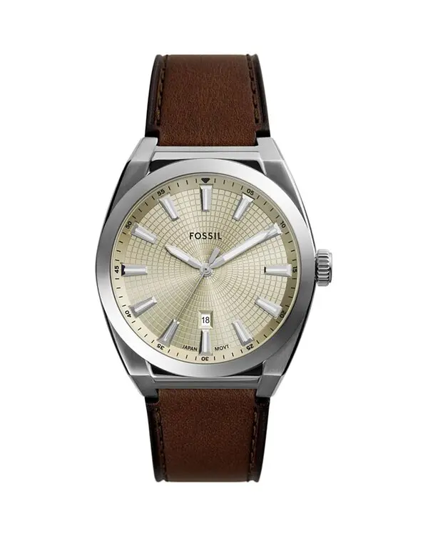 Fossil 42mm Everett Watch - Cream/brown