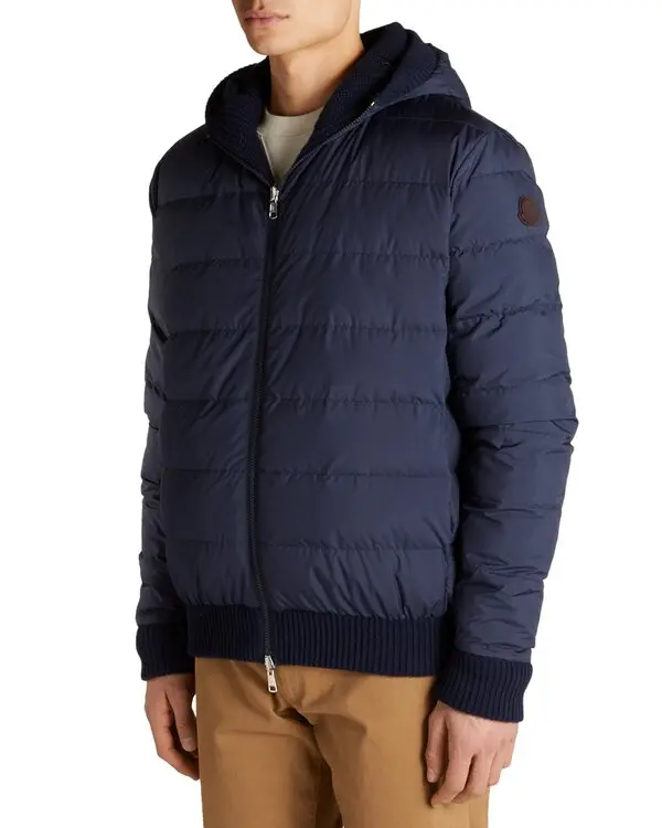 Moncler Wool & Cashmere Reversible Down Hoodie