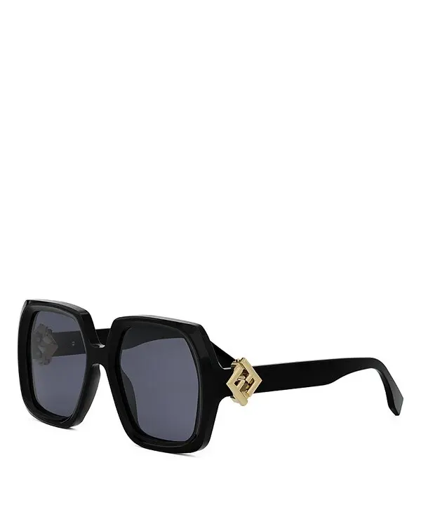 Fendi Ff Square Sunglasses - Black/gray Solid