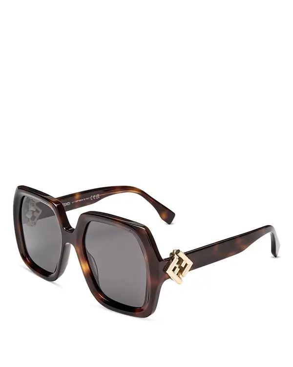 Fendi Ff Square Sunglasses 53mm - Havana/smoke Solid