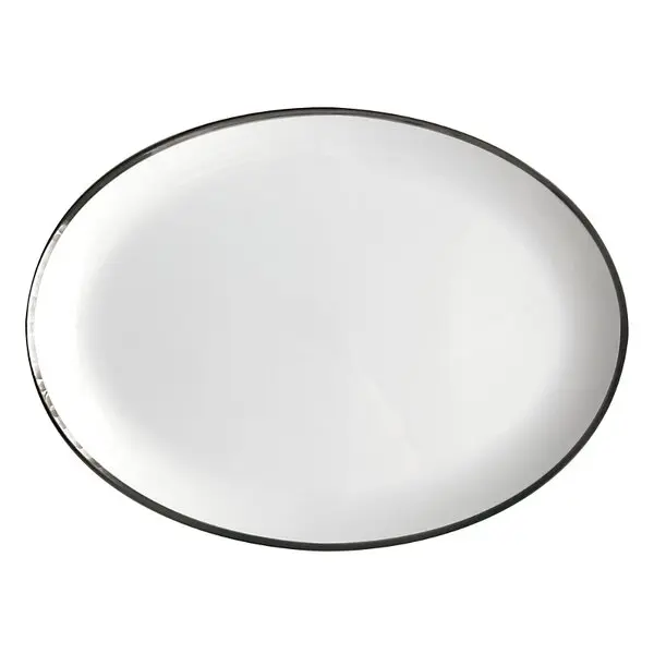 Twig New York Platinum Edge Oval Platter - Silver