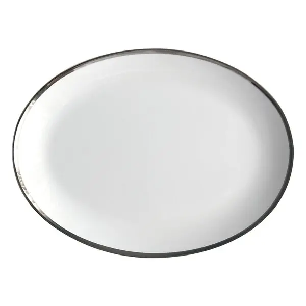 Twig New York Platinum Edge Oval Platter - Silver